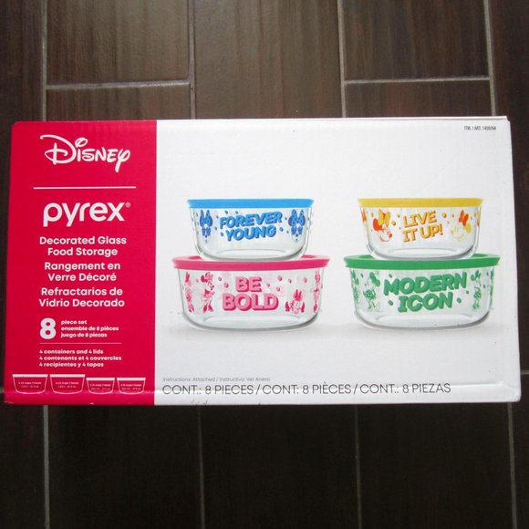 Pyrex | Kitchen | Pyrex Disney Mickey Minnie Decorated Glass Food ...